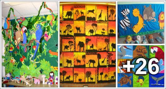 34 Ideas de murales para el día de los animales - Preescolar y Primaria ...